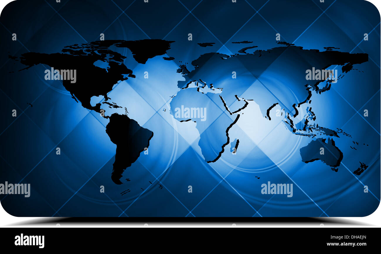 Dark blue background with world map. Eps 10 vector Stock Photo - Alamy