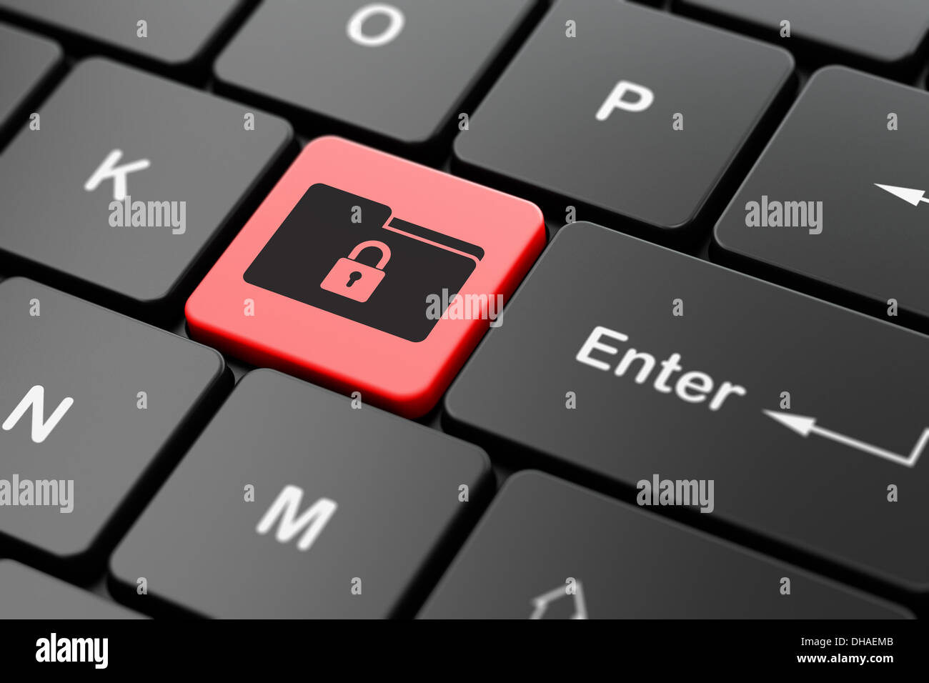 Business concept: Folder With Lock on computer keyboard Stock Photo - Alamy