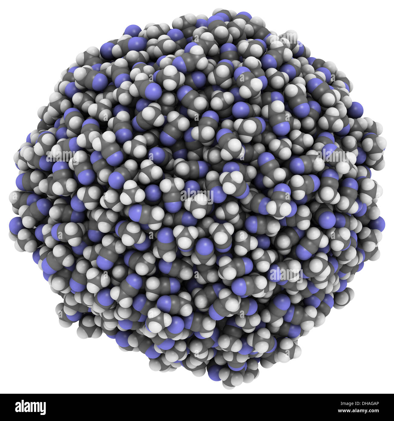 Acetonitrile (CH3CN, ACN) molecules, liquid sphere model. Commonly used ...