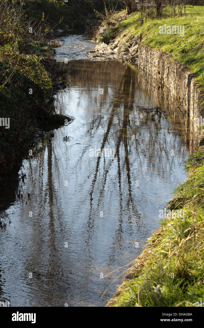 Little water canal in the country Stock Photo - Alamy