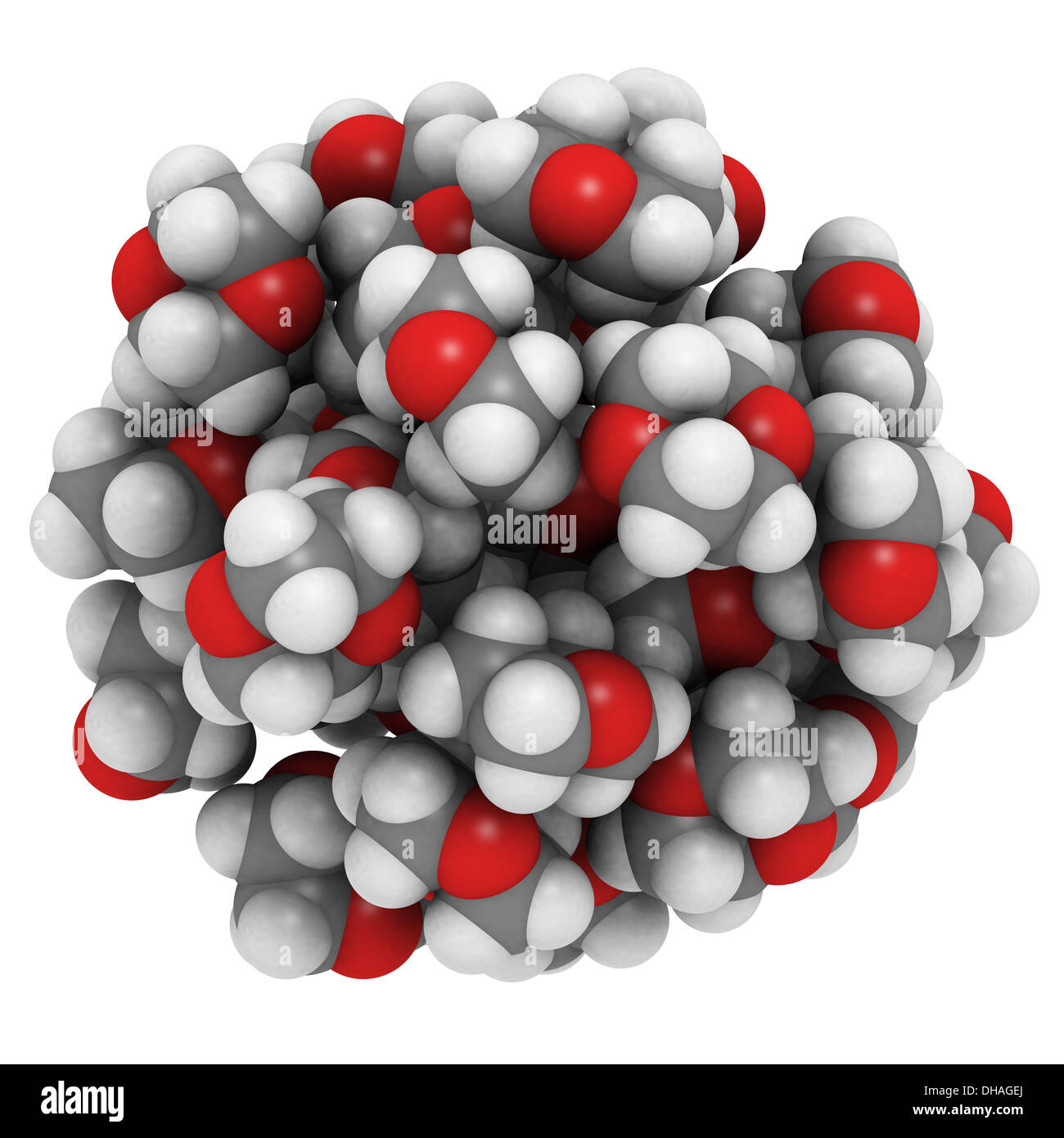 Dioxane molecules, liquid sphere model. Liquid diether, often used as a ...