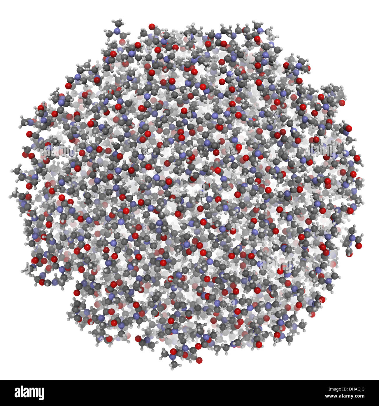 Dimethylformamide (DMF) molecules, liquid sphere model. Commonly used ...