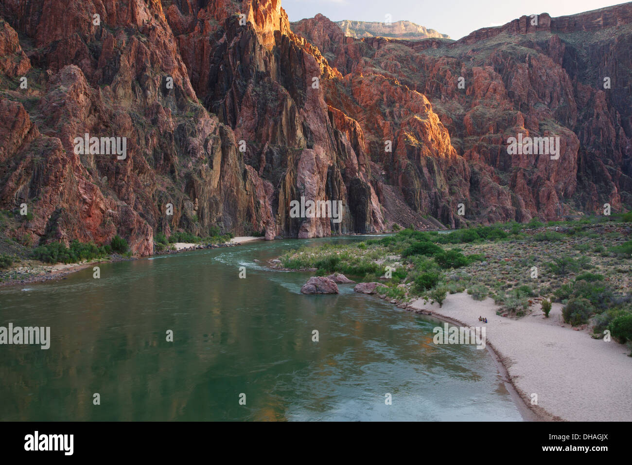 Colorado River from the end of the South Kaibab Trail, Grand Canyon ...