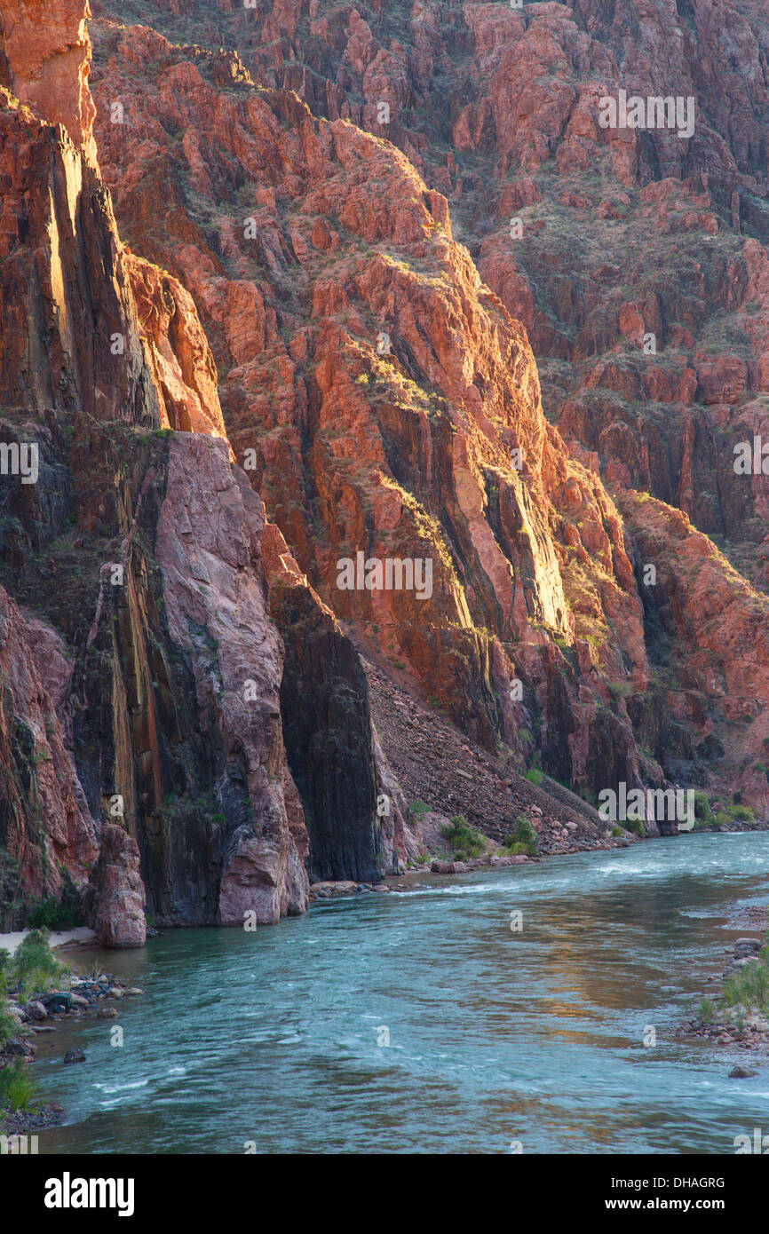Colorado River from the end of the South Kaibab Trail, Grand Canyon ...