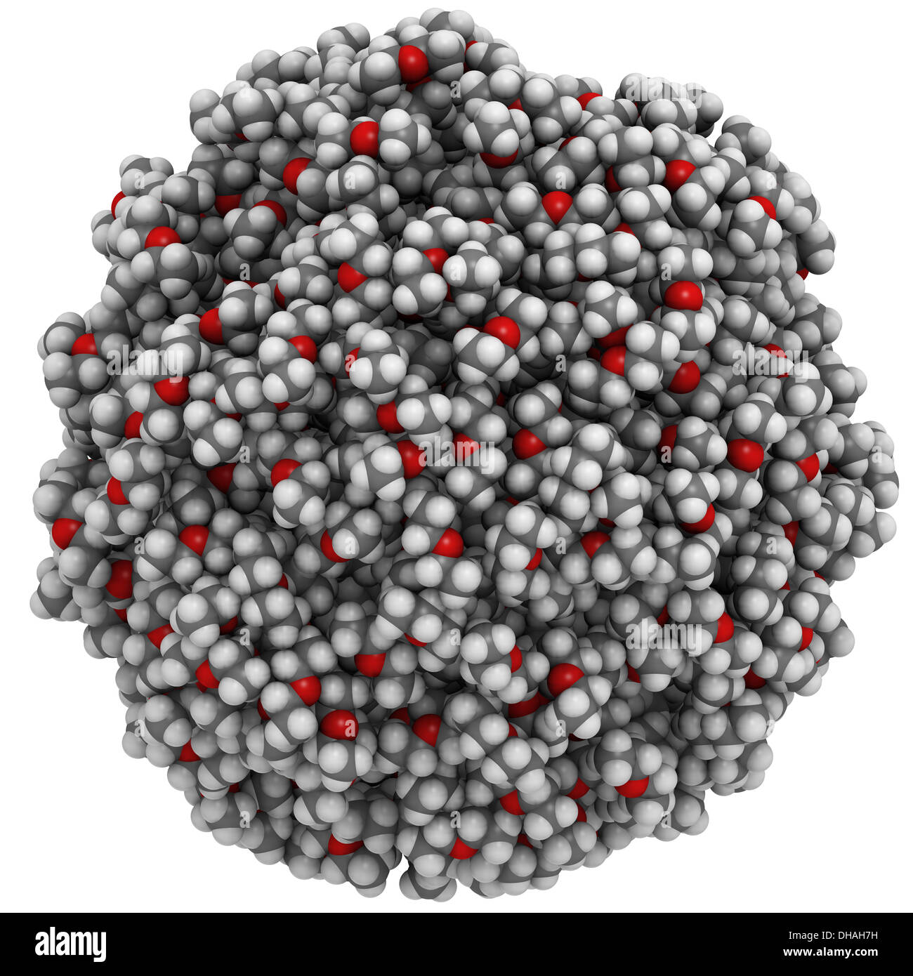 Diethylether (ether, ethoxyethane, Et2O) molecules, liquid sphere model ...