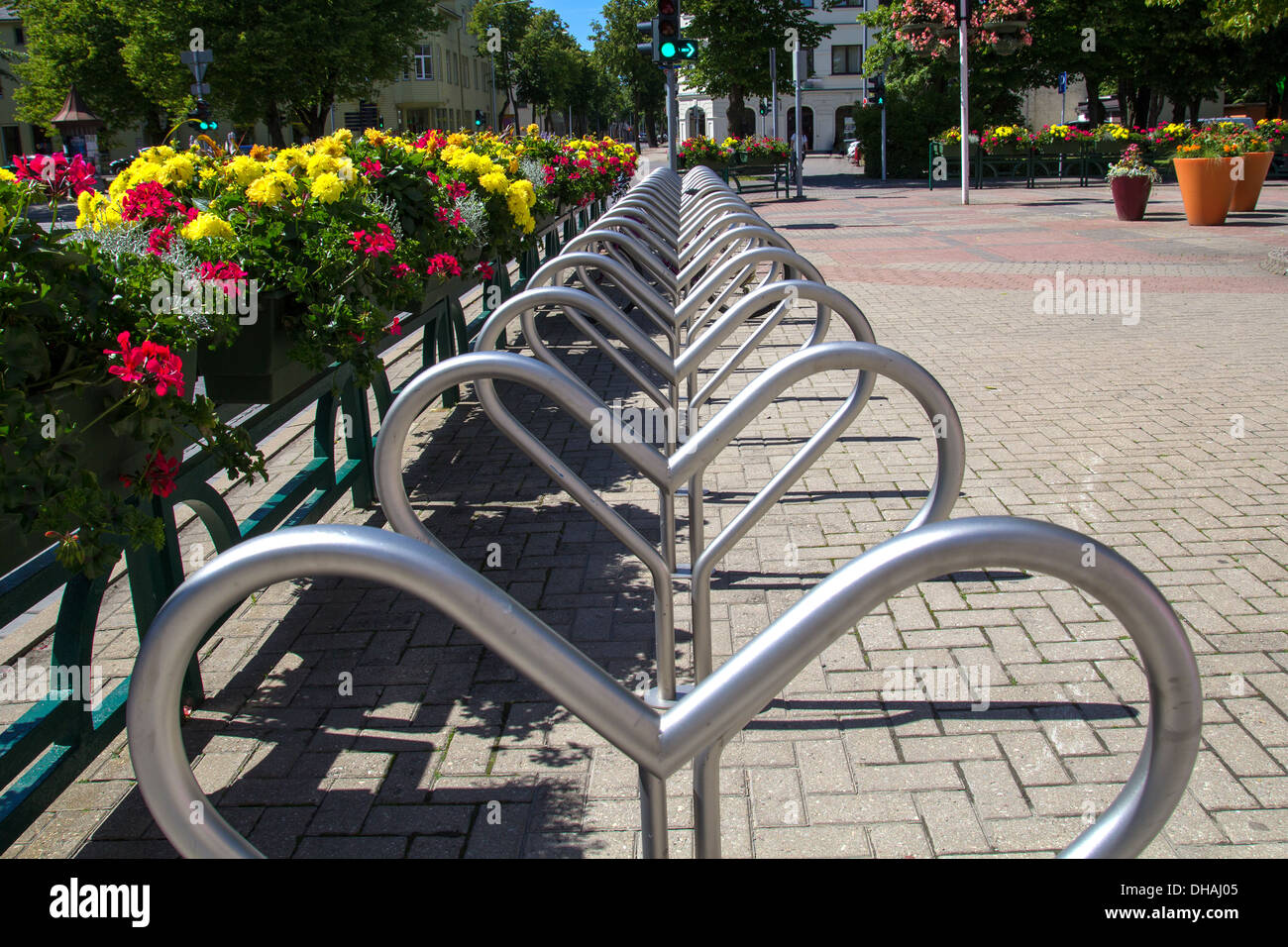 empty cycle parking area in city Stock Photo - Alamy