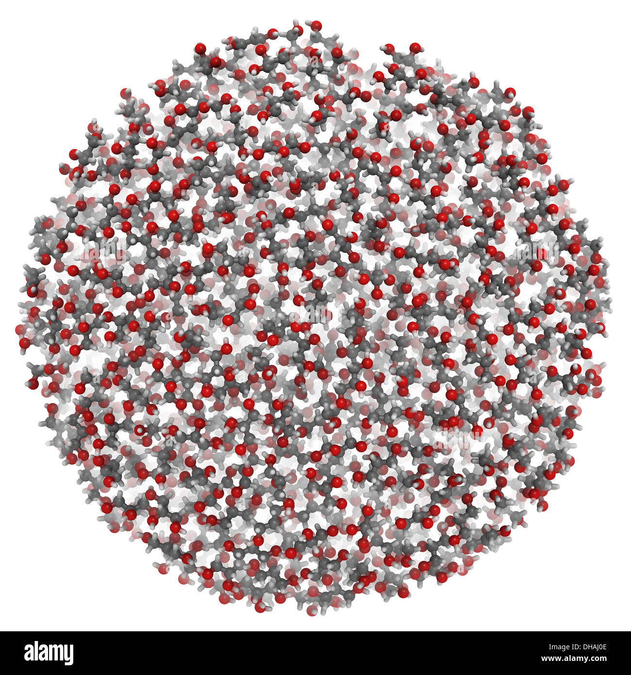 Glycerol (glycerine) molecules, liquid sphere model. Together with ...