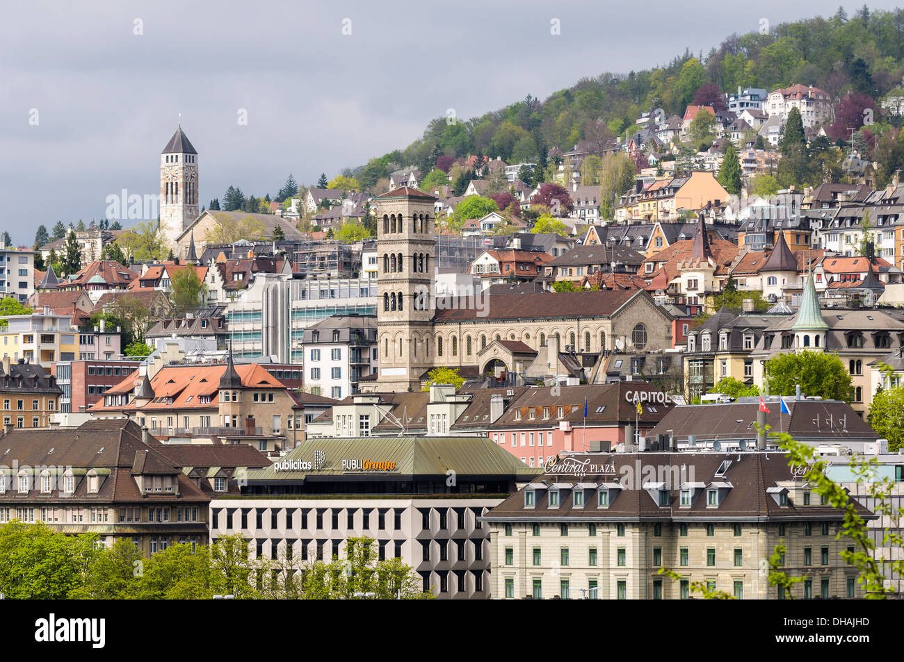 Zurich clock tower hi-res stock photography and images - Alamy
