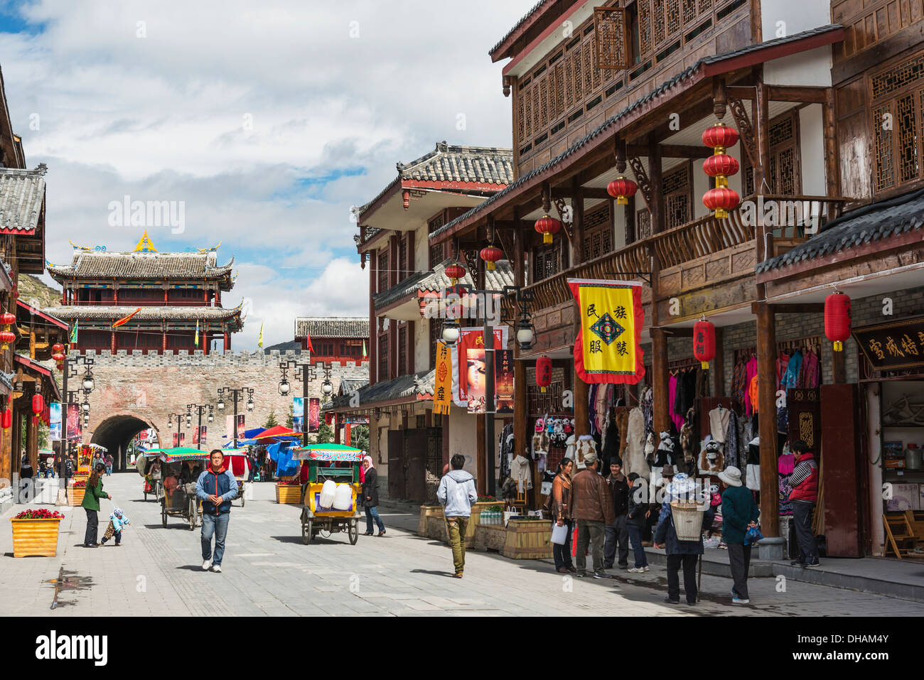 The Main Street Of Songpan Town; Songpan, Sichuan Province; China Stock ...