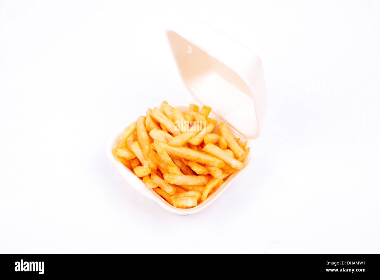 French fries take away isolated on white background Stock Photo - Alamy