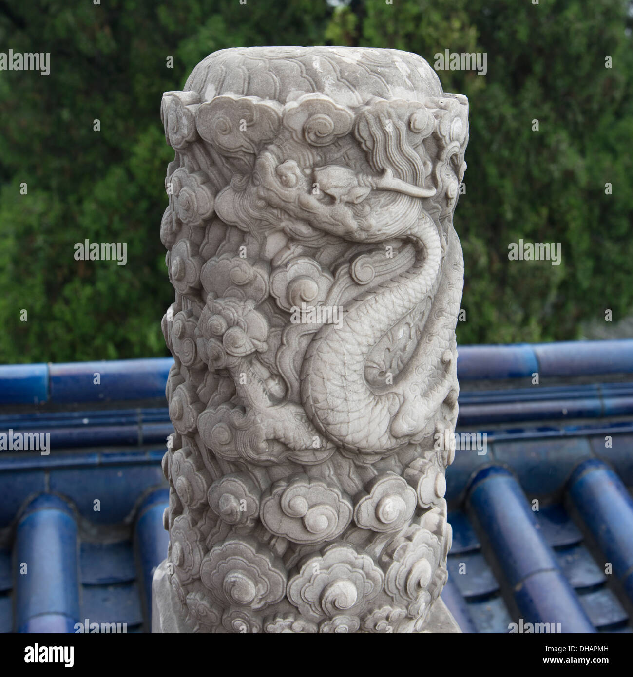 An Intricately Carved Pillar At The Temple Of Heaven; Beijing, China ...