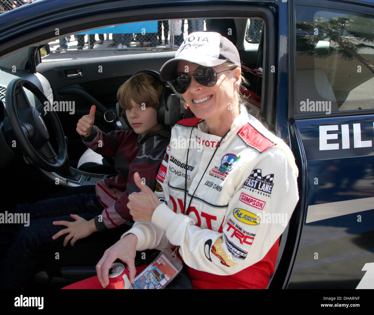 Eileen Davidson and her son 36th Annual Toyota Pro/Celebrity Race held ...