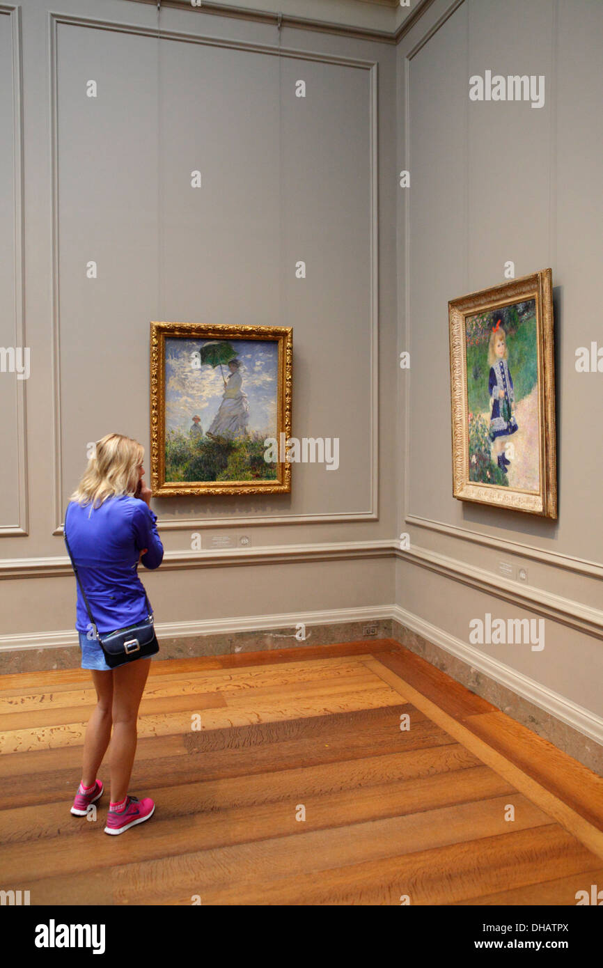 Girl in front of Manet's paintings, National Gallery of Art, Washington ...