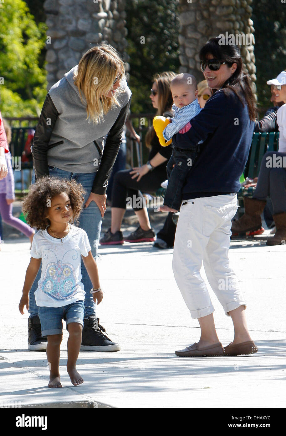 Heidi Klum with daughter Lou Sulola Samuel on a family day out at Cold ...