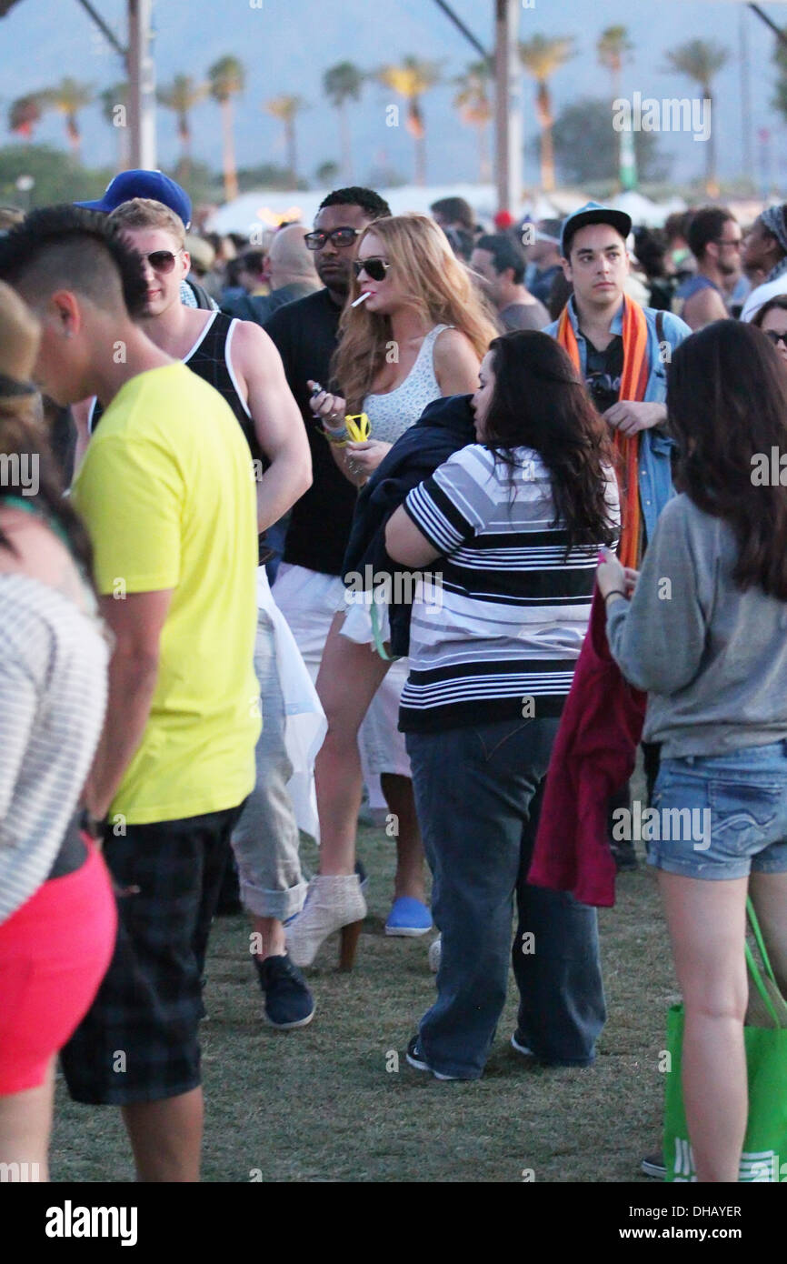 Lindsay Lohan Celebrities at 2012 Coachella Valley Music and Arts ...