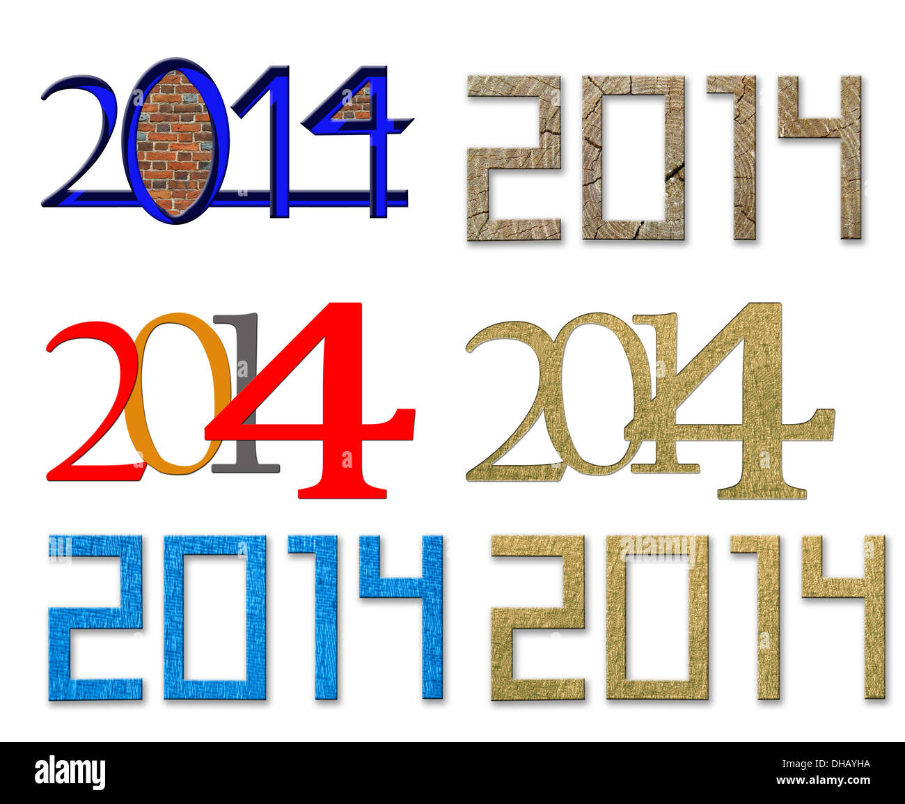 different kinds of numbers for New Year 2014 Stock Photo - Alamy