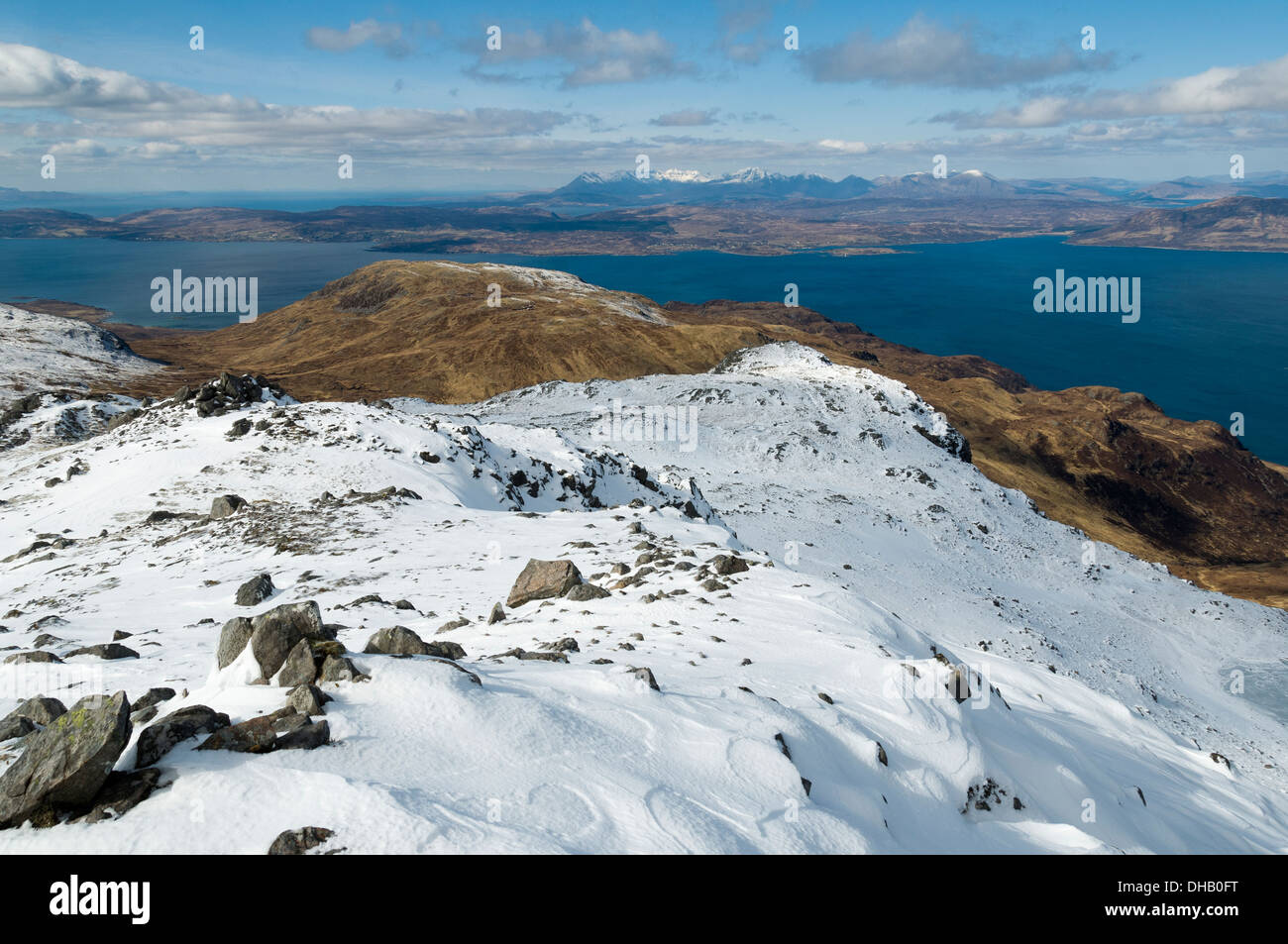 The Cuillin hills and the Sleat Peninsula on Skye from Beinn na ...