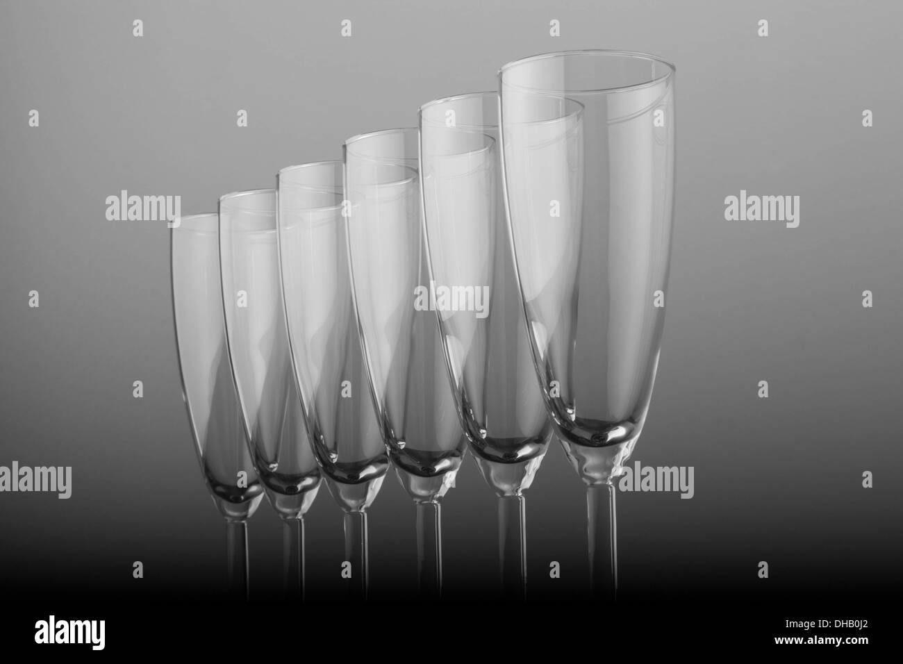 Isolated white wine glasses Black and White Stock Photos & Images - Alamy