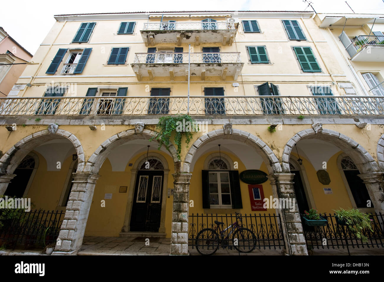 A typical house in the city of Corfu, Greece Stock Photo - Alamy