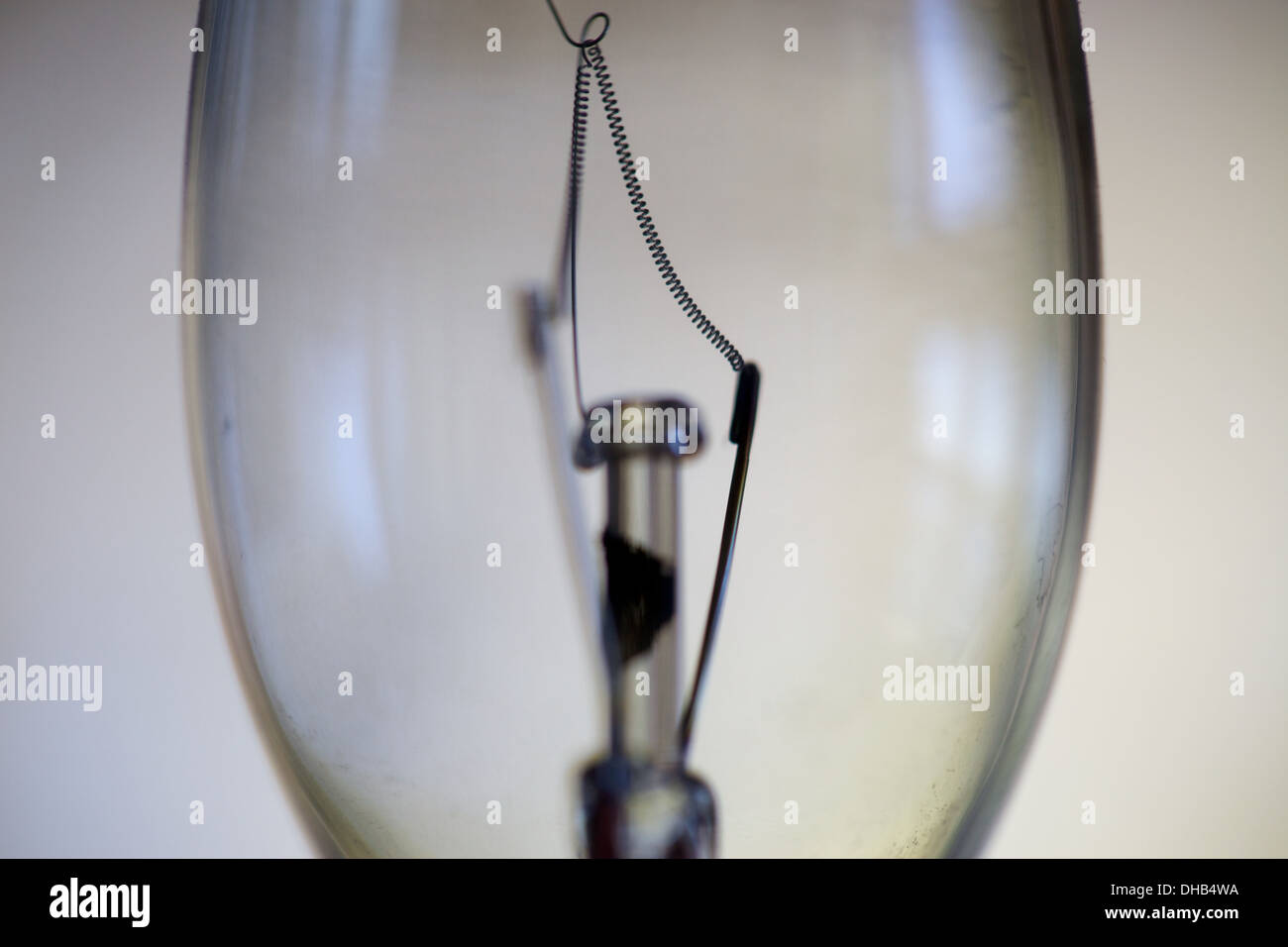 Light bulb, close up showing filament, candle style bulb Stock Photo ...