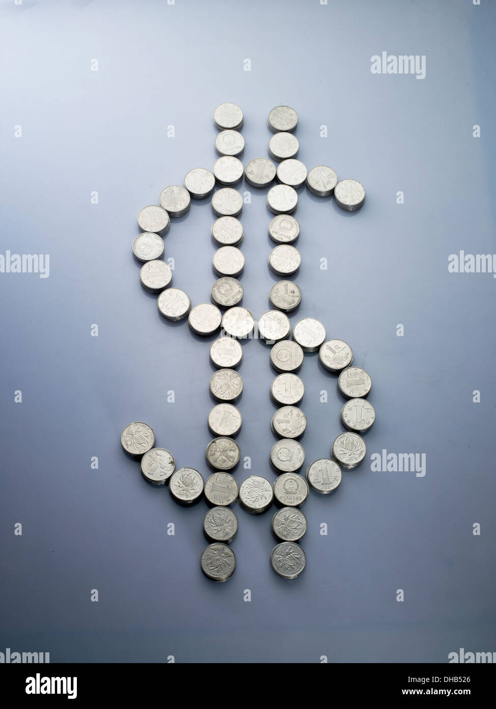 Silver coin dollar symbol hi-res stock photography and images - Alamy