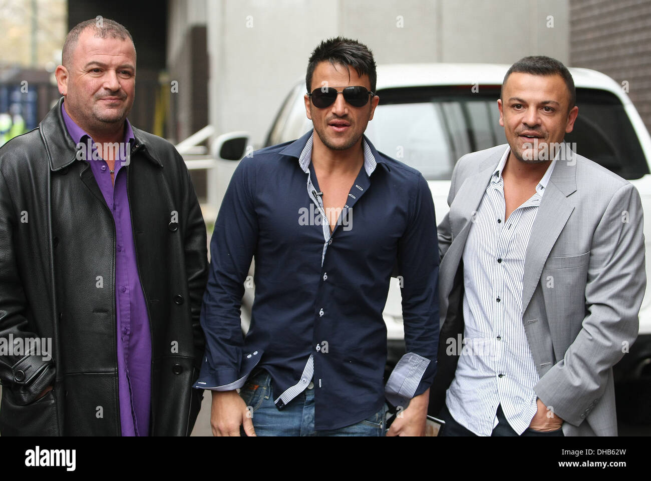 Peter Andre with his brothers Chris and Mike at the ITV studios London ...
