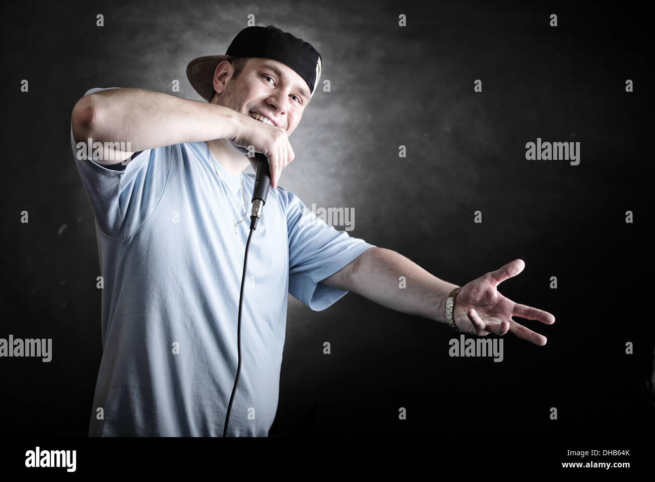 Rapper attitude rap singer hip Hop Dancer performing. Young man with ...