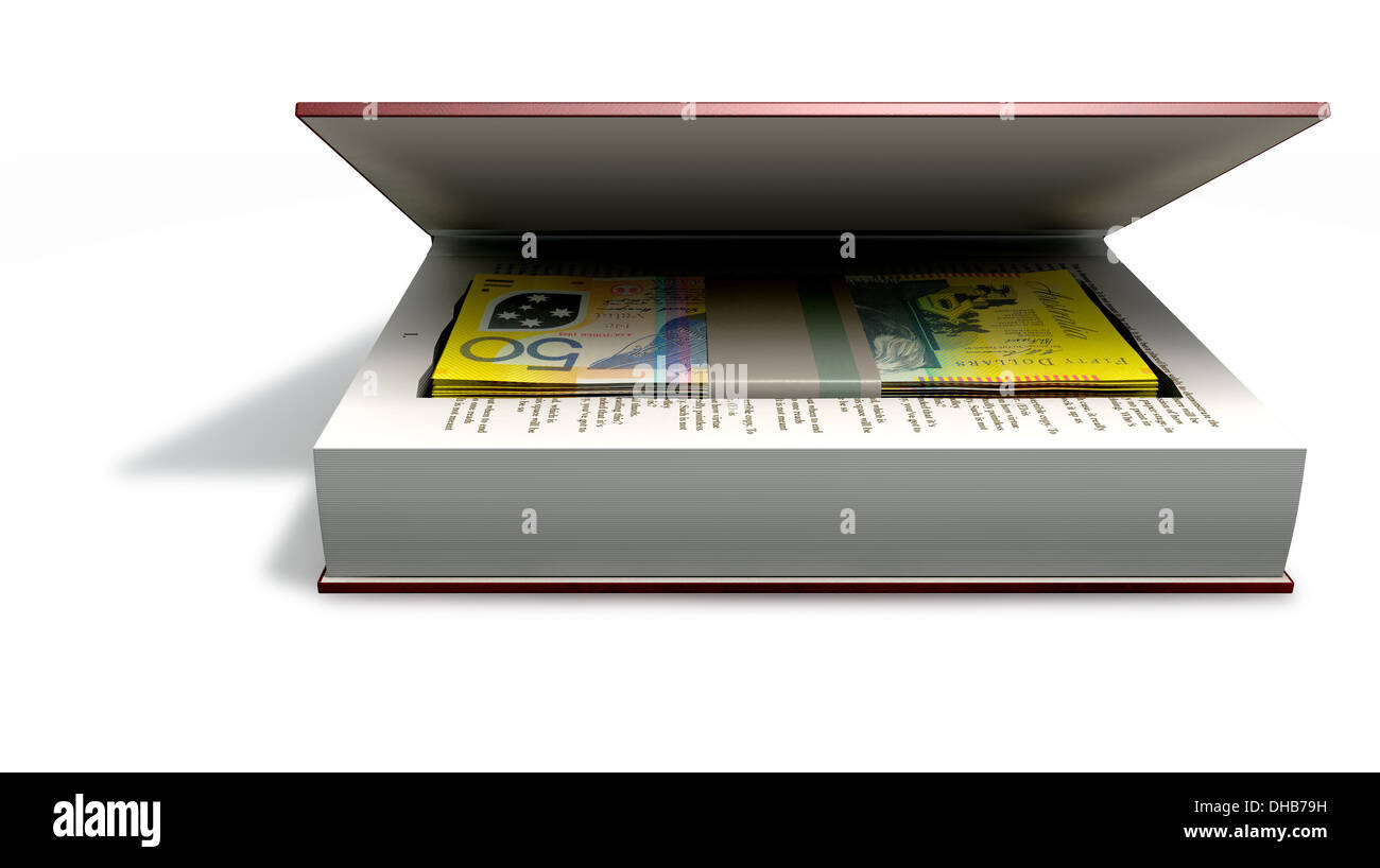 Red hardback book cutaway area hi-res stock photography and images - Alamy