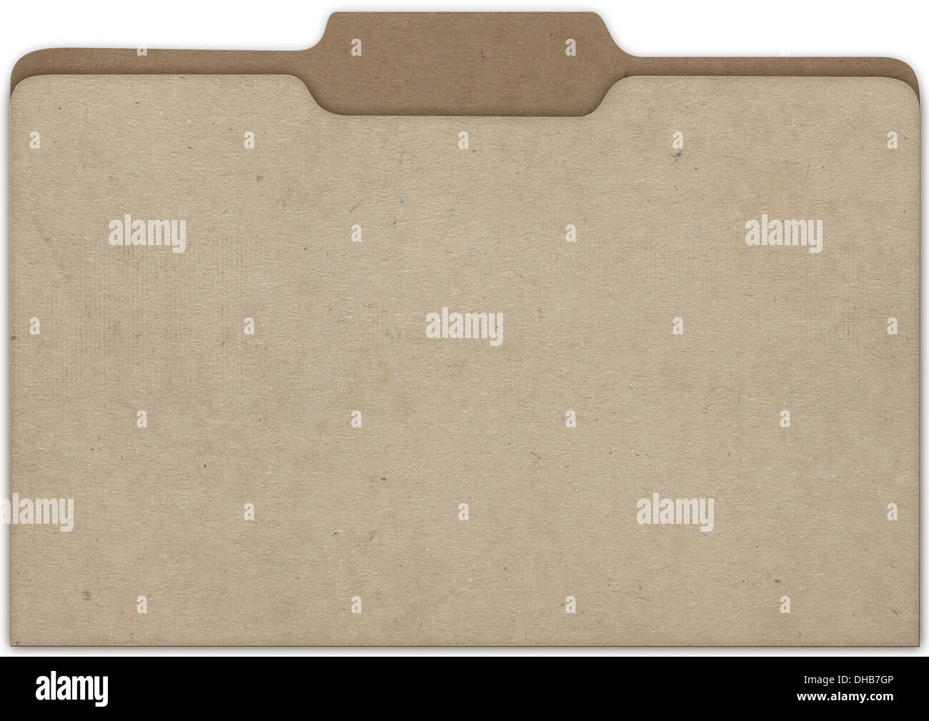 A flat view of a slightly parted cardboard office folder with tabs ...