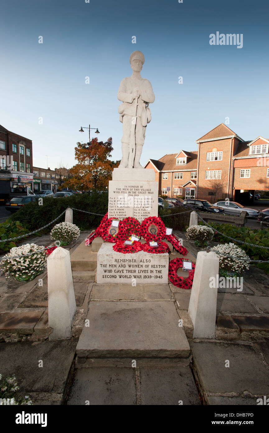 The War Memorial at Heston in West London, England, UK. With memorial ...