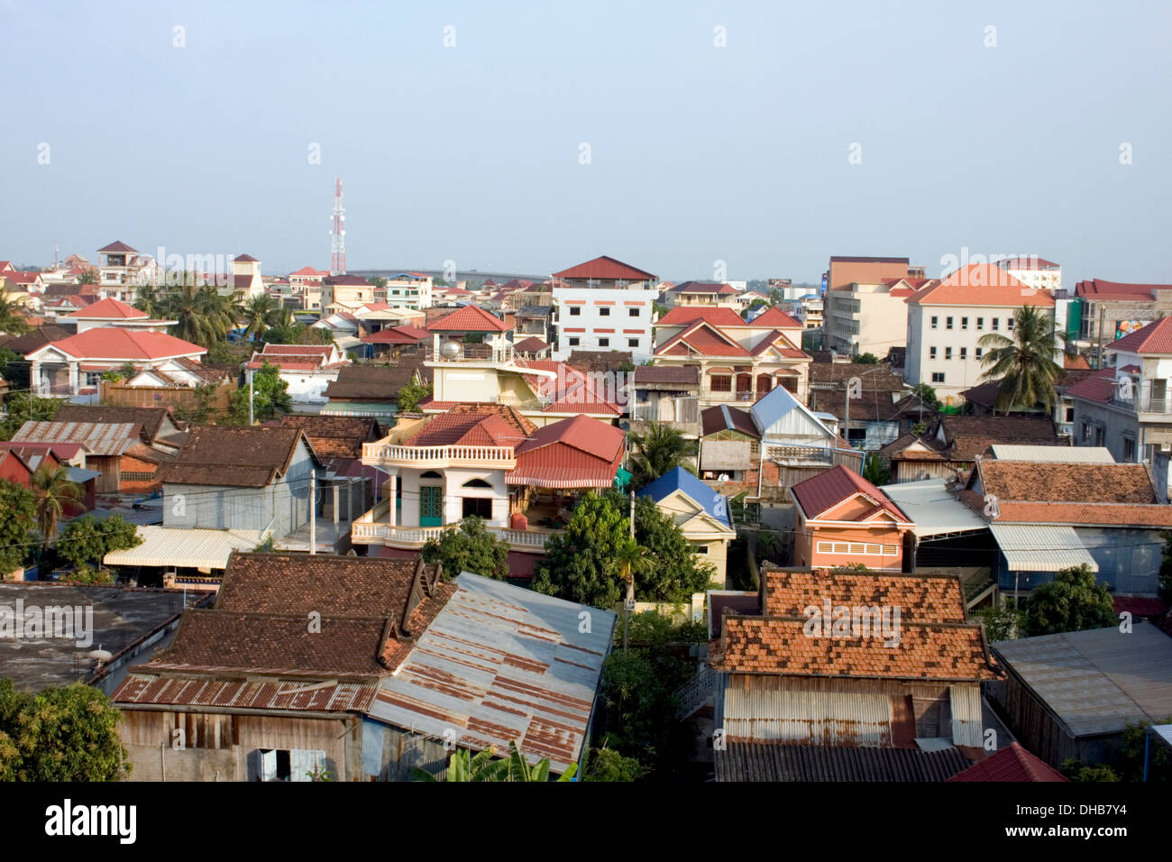Kampong Cham Cambodia's population density is seen from above in this ...