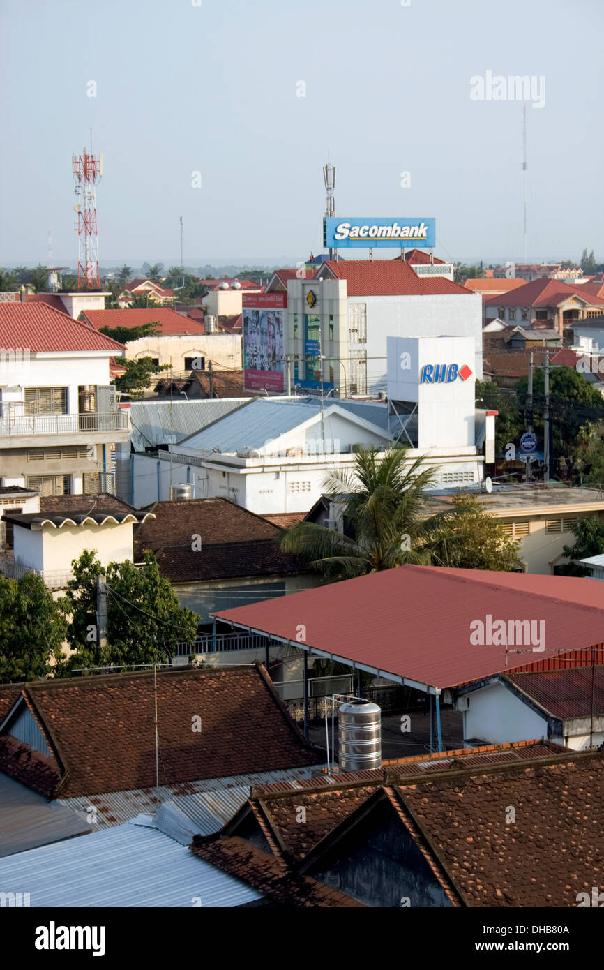 Kampong Cham Cambodia's population density is seen from above in this ...