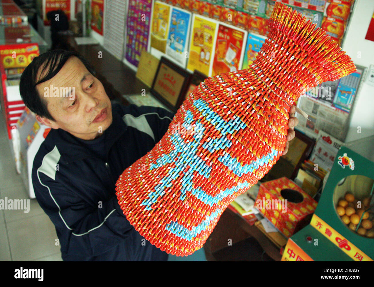Lottery Ticket Sculptures Lottery store owner Qi Jinhua has made these ...