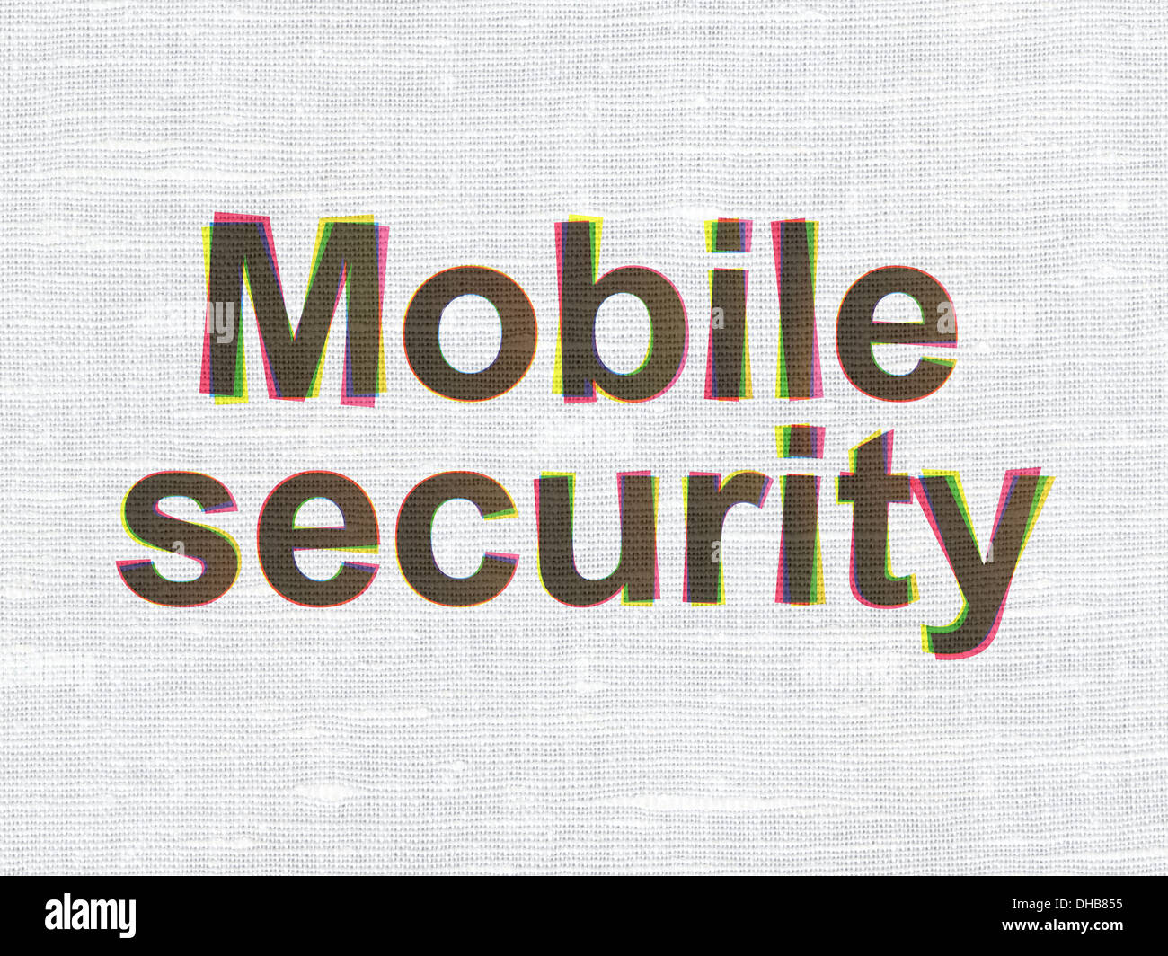 Safety concept: Mobile Security on fabric texture background Stock ...