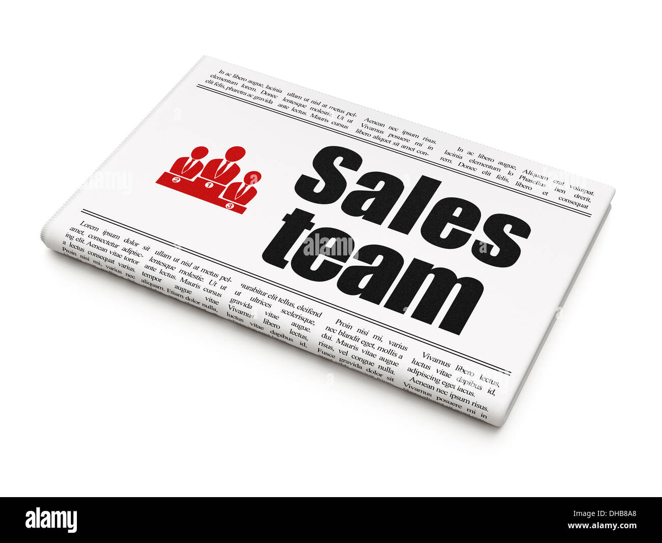 Marketing news concept: newspaper with Sales Team and Business Team ...