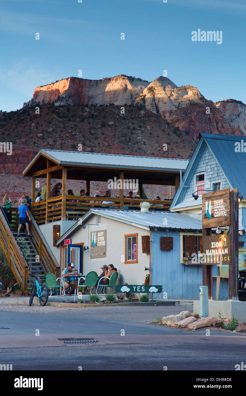 Springdale at the entrance to Zion National Park, Utah Stock Photo - Alamy