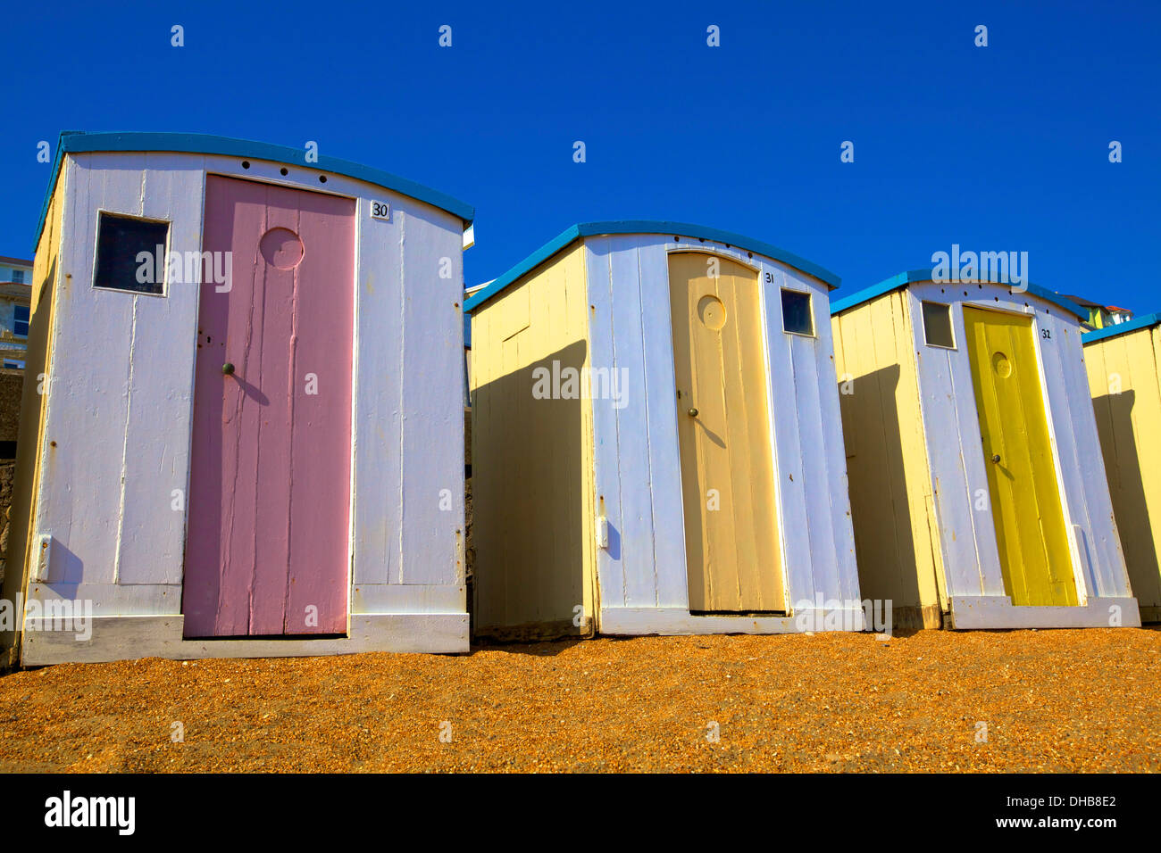 Beach Huts, Ventnor Beach, Isle of Wight, United Kingdom Stock Photo ...