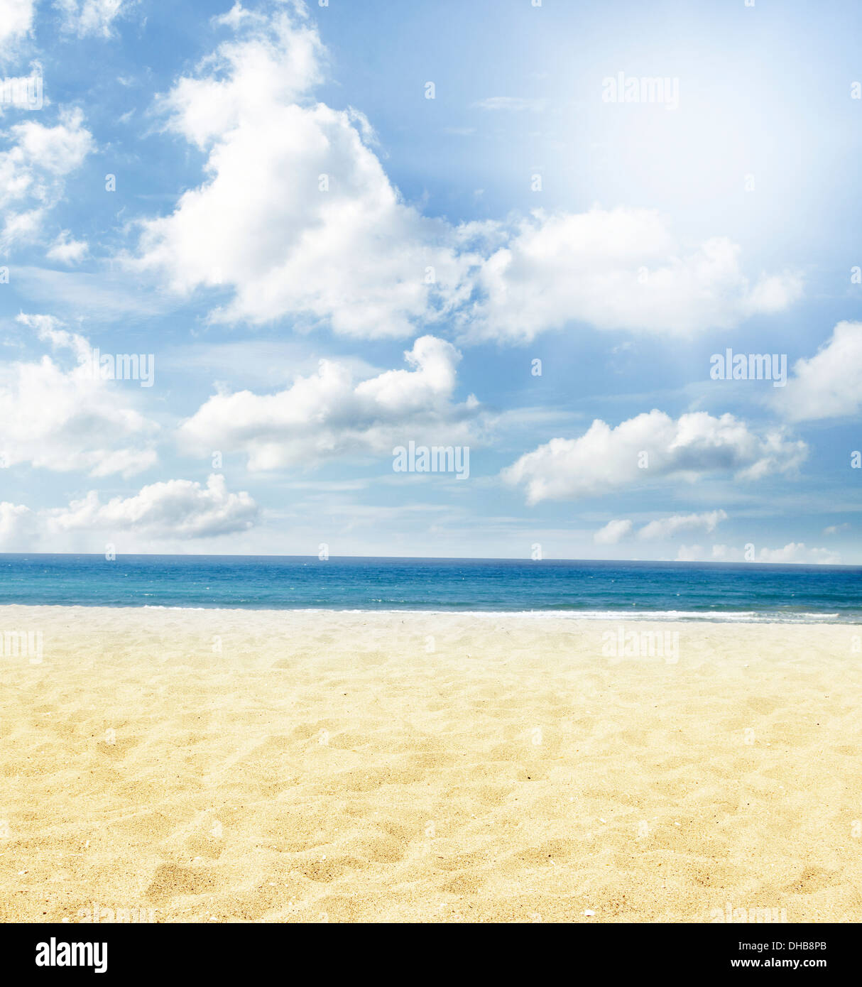 Sand, water and sky beach scenery Stock Photo - Alamy