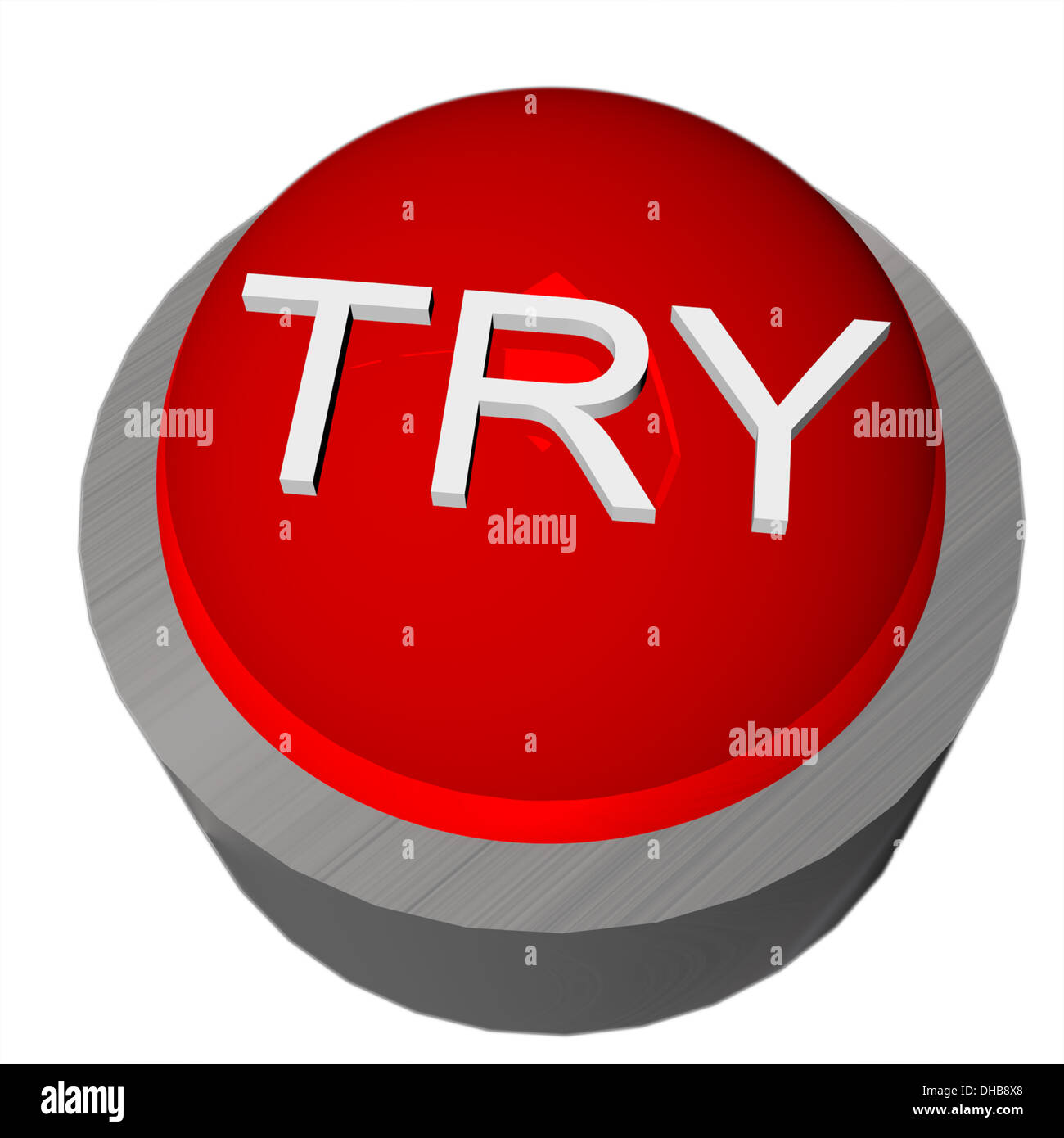 3D render of a red button with word Try Stock Photo - Alamy