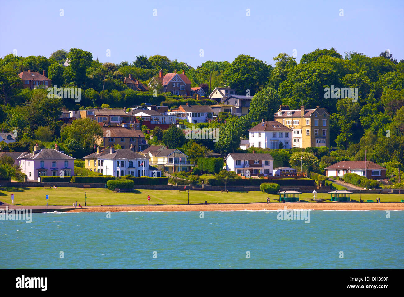 Cowes Beach from the Sea, Cowes, Isle of Wight, United Kingdom Stock ...