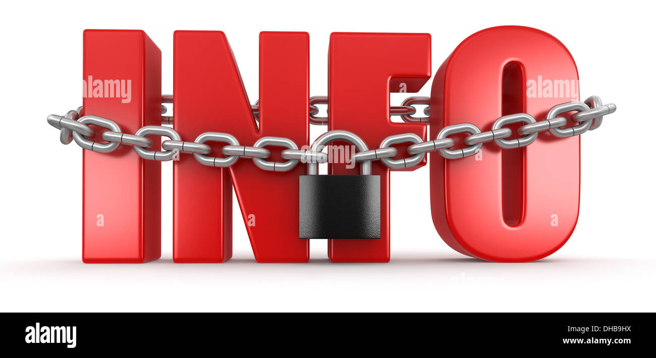 info and lock (clipping path included Stock Photo - Alamy