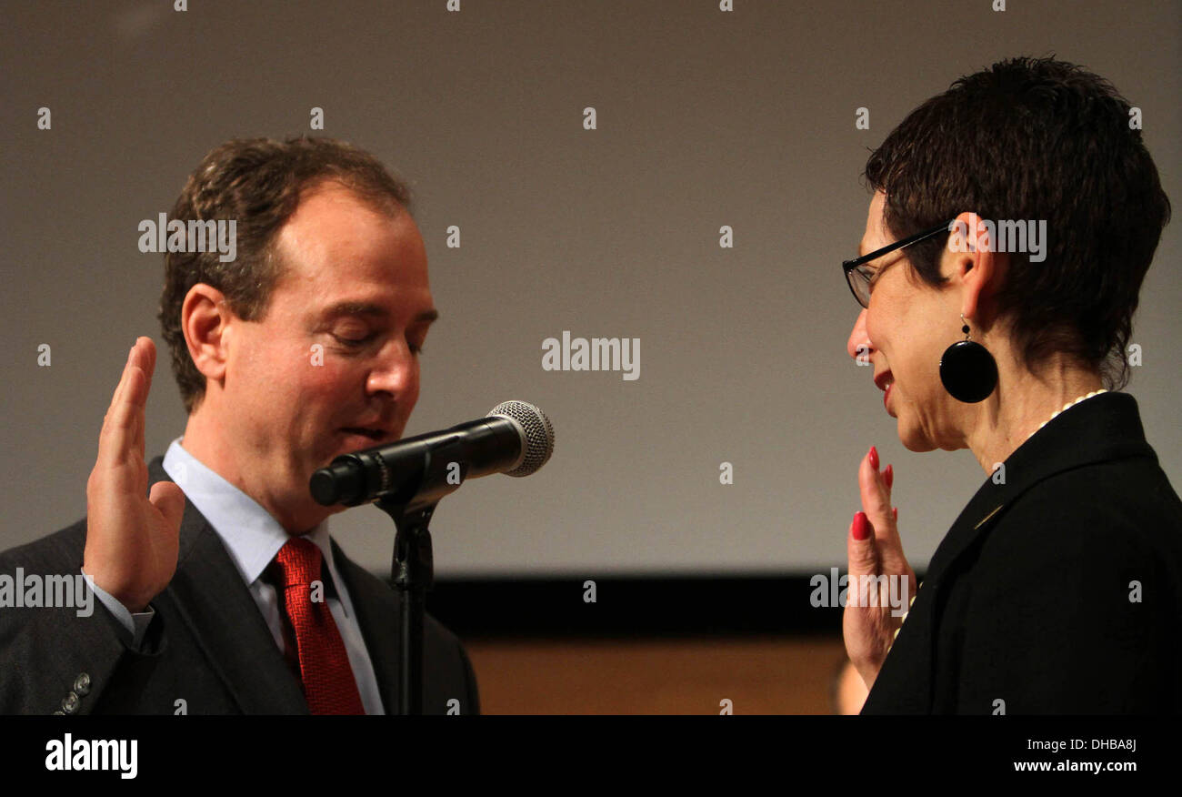 Congressman Adam Schiff Weho Mayor pro term Abbe Land Jeff Prang and ...