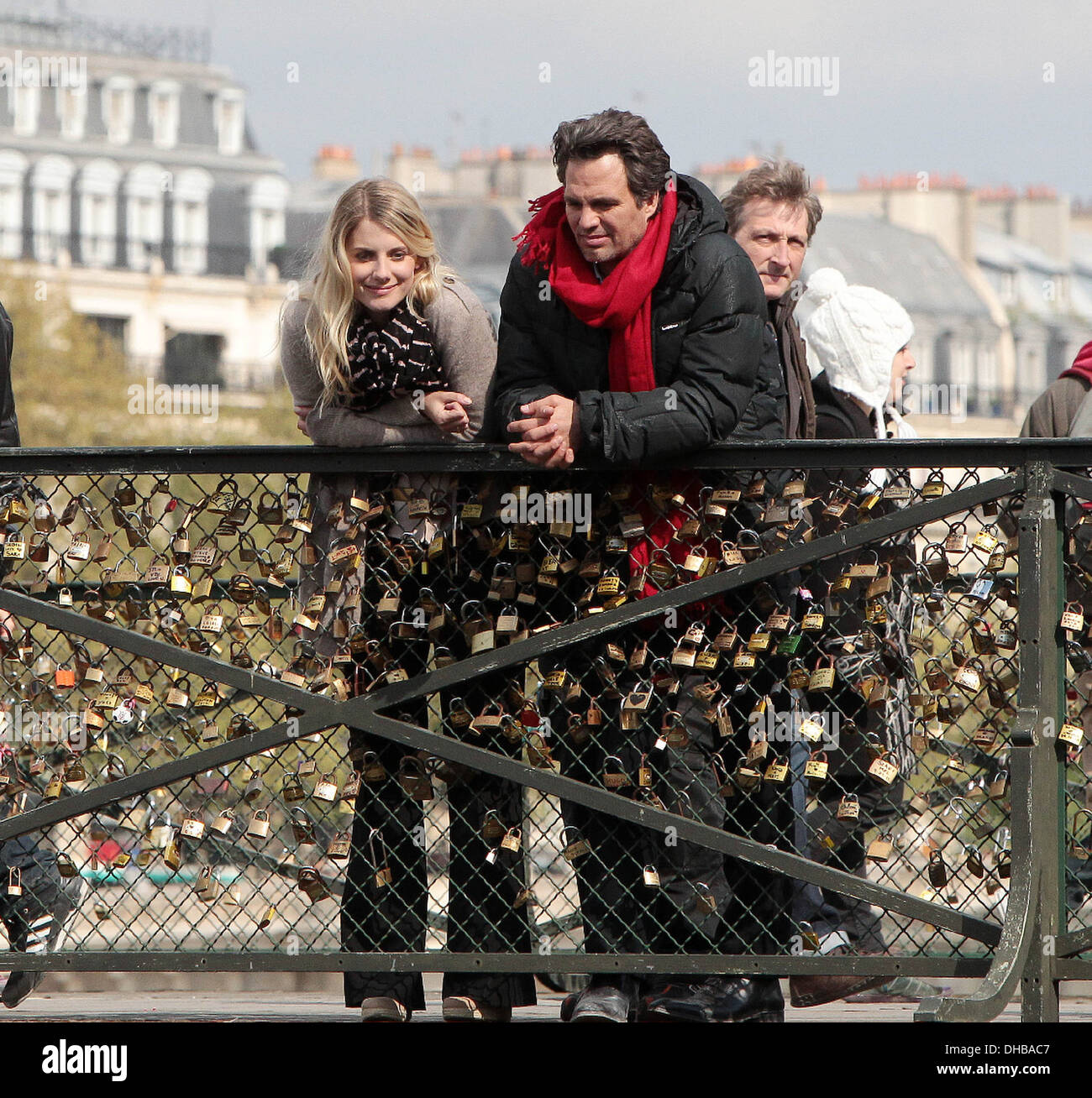 Melanie Laurent and Mark Ruffalo on film set of 'w You See Me' at Pont ...