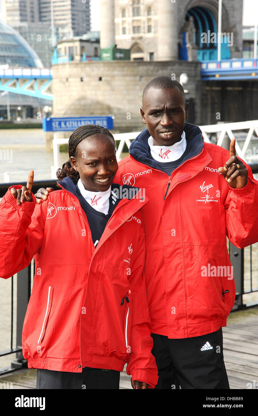 Mary Keitany and Emmanuel Mutai Photocall for returning champions of ...