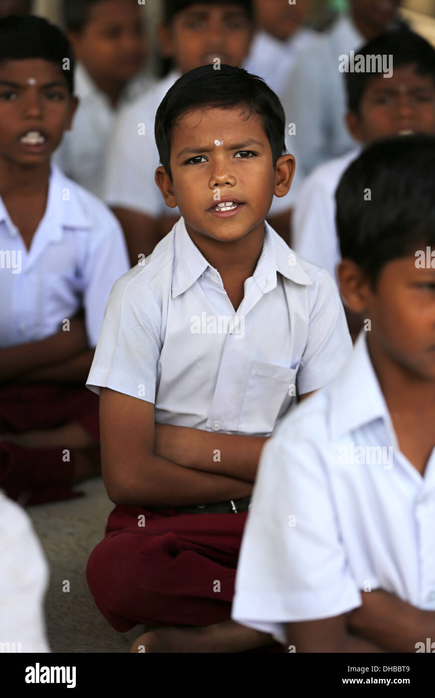 Indian school children chanting Andhra Pradesh South India Stock Photo ...