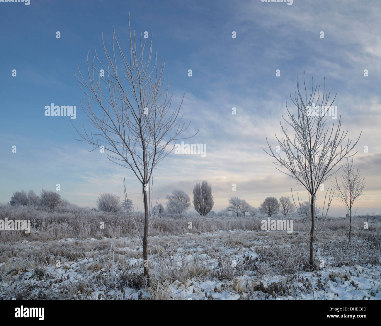 A winter scene from Bure Park in Great Yarmouth, Norfolk, England Stock ...