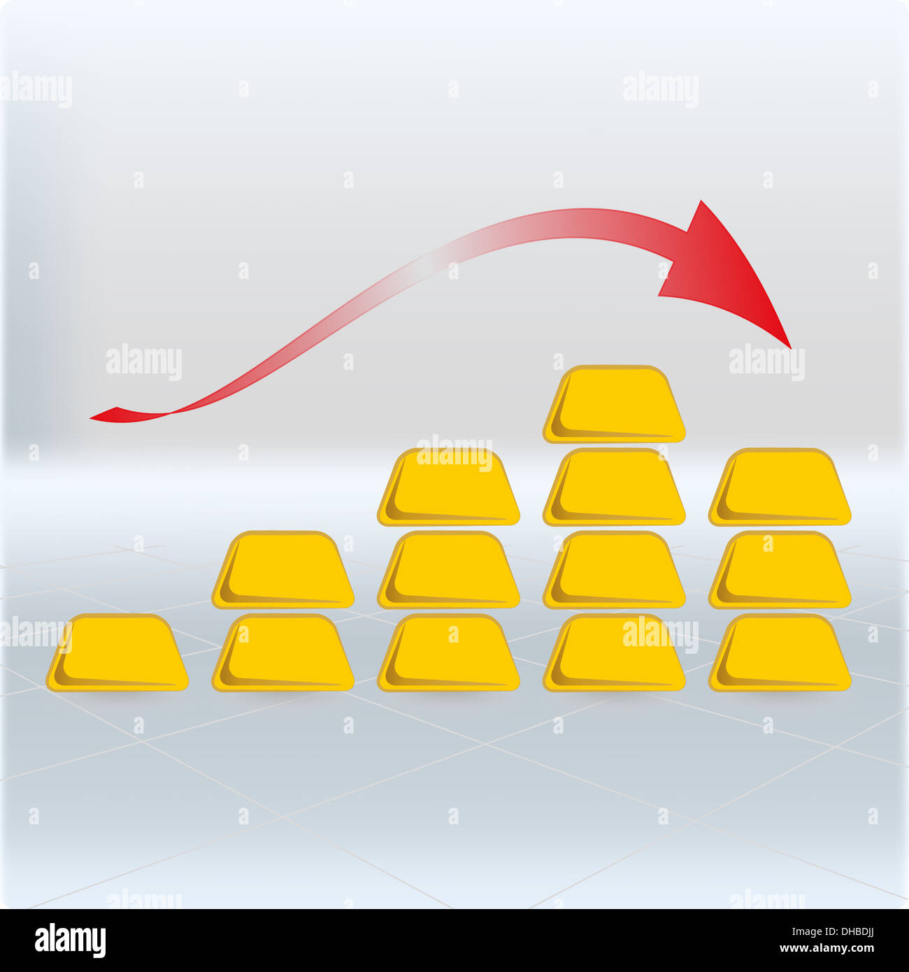 Gold price charts for stock market as an illustration, close up Stock ...