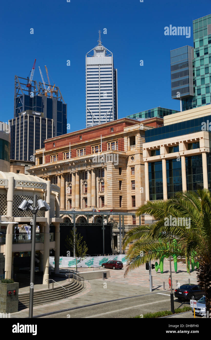 Skyscrapers of the Perth Skyline in Western Australia with older ...