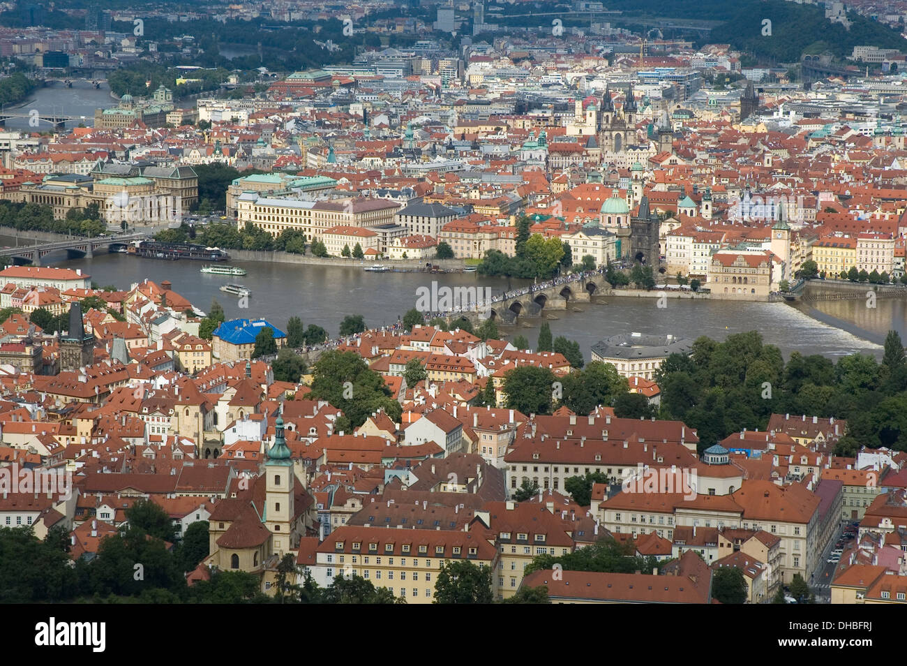 Top view of Prague from Petrin Tower Stock Photo - Alamy
