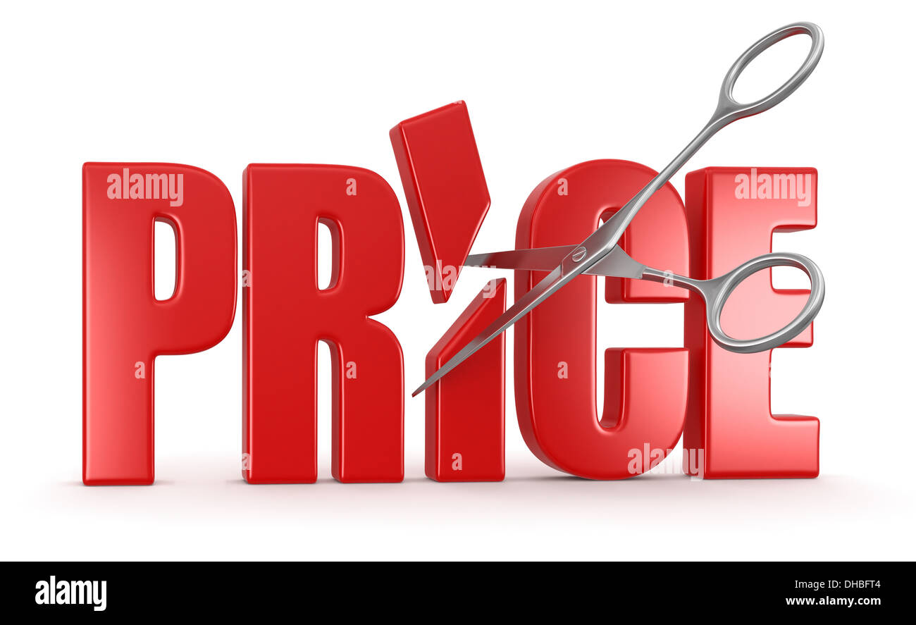 Price and Scissors (clipping path included Stock Photo - Alamy